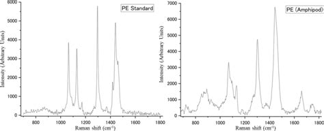 Raman Spectra Of Pe Standard Left And Pe Particles Right Average Of