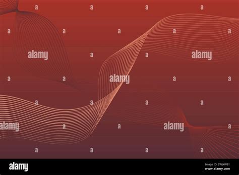 Red Background With Wavy Lines Creating A Visually Dynamic And Vibrant Composition Stock Vector