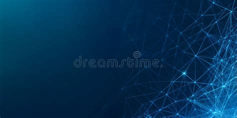 Abstract Digital Network Visualization With Interconnected Lines And