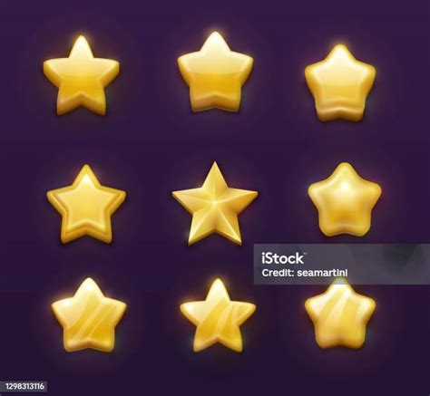 게임 순위 골드 스타 만화 Ui Gui 인터페이스 Next Level English Phrase에 대한 스톡 벡터 아트 및