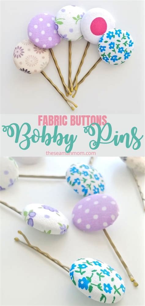 Decorative Bobby Pins Made With Fabric Covered Buttons