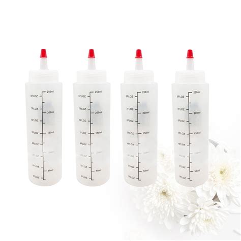 Frcolor Pe Squeeze Bottle With Lid For Sauce Storage 250ml White Ideal