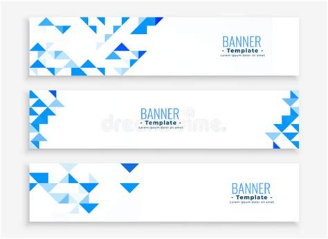 Geometric Style Wide Web Business Header Template In Set Stock Vector Illustration Of Header