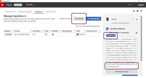 see migration scripts for multiple folders in flyway desktop redgate