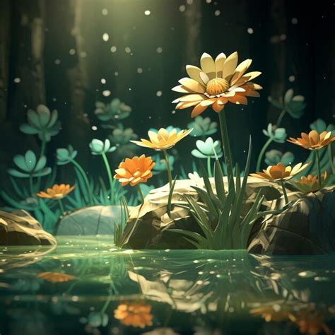 Premium Ai Image Lily Flower Animation