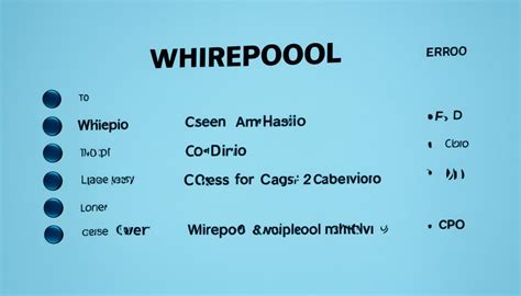 Whirlpool Cabrio Dryer Error Codes Explained Machine Answered