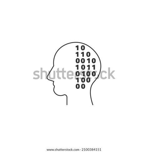 Linear Head Binary Code Robot Programmer Stock Vector Royalty Free