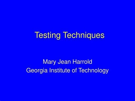 Ppt Dynamic Testing Techniques Powerpoint Presentation Free Download