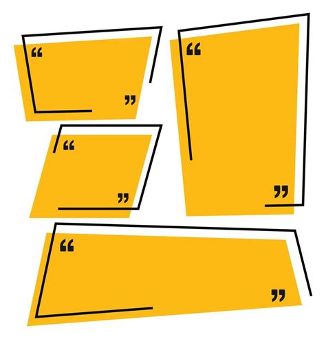 Quotation Mark Blank Text Box Frame In Different Abstract Shapes