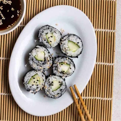 Kappa Maki Cucumber Sushi Rolls My Plantiful Cooking
