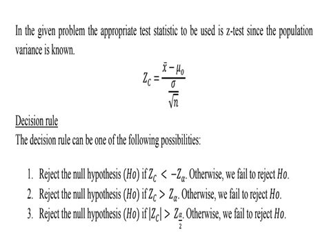 Statitics Identifying Rejection Region Pptx