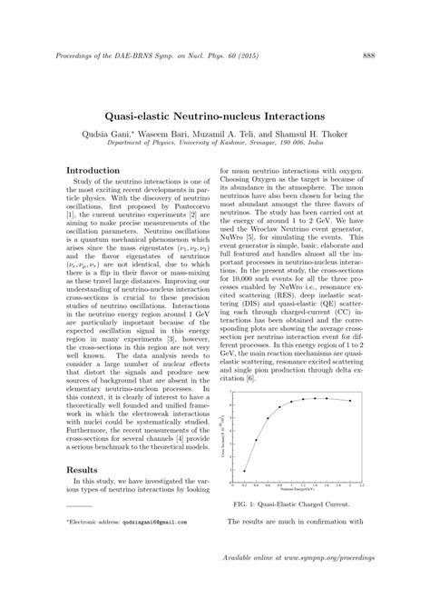 Pdf Quasi Elastic Neutrino Nucleus Interactions