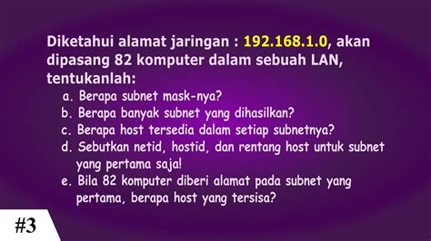 Subnetting Kelas C Tutorial Dasar Subnetting 3 Youtube