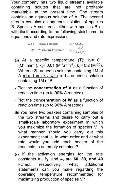 Solved Your Company Has Two Liquid Streams Available
