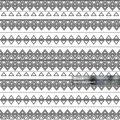 원활한 민족 패턴 Handmade 가로 줄무늬 직물을 위한 흑백 프린트 벡터 일러스트 아프리카 스타일입니다 0명에 대한 스톡 벡터 아트 및 기타 이미지 Istock