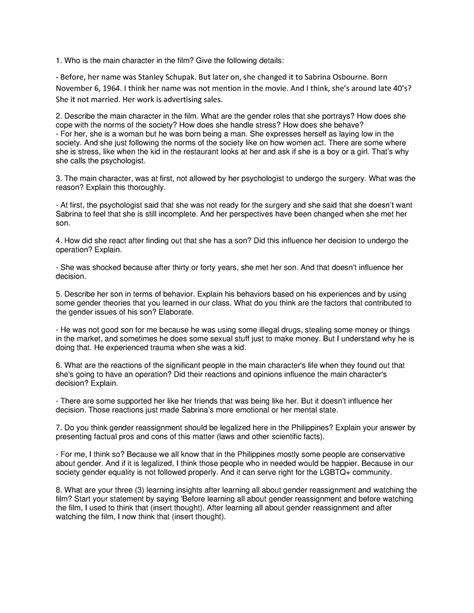 Film Analysis 3 FA3 Gender and Society Mapúa Studocu