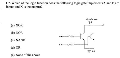 SOLVED C Which Logic Function Does The Following Logic Gate Implement A And B Are Inputs And