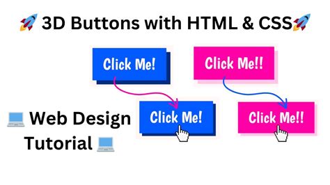 🚀 3d Buttons With Html And Css Web Design Tutorial 💻 Youtube