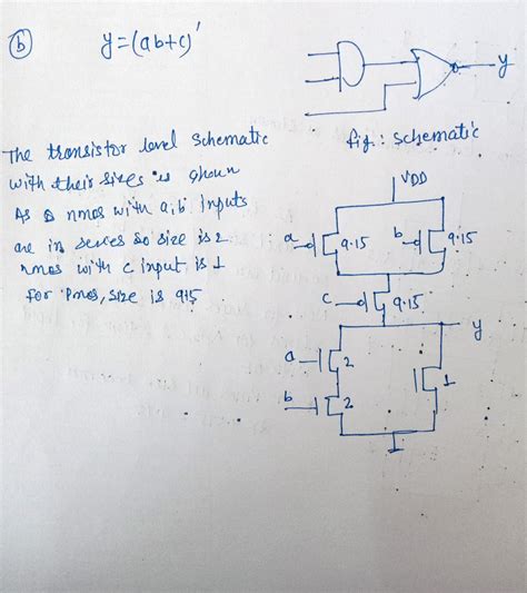 [solved] draw the transistor level circuit and size the transistors in