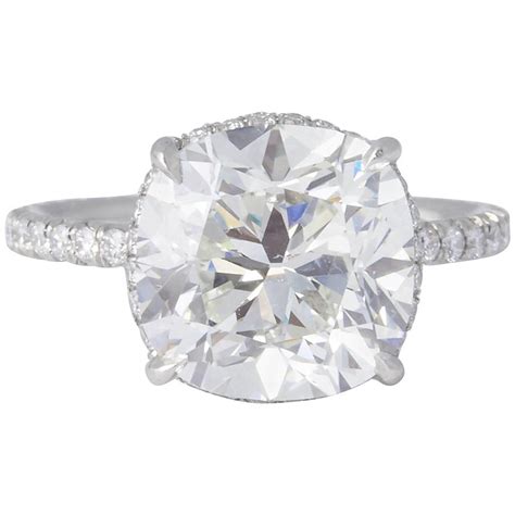 Rare 5 Carat Cushion Brilliant Cut Gia Certified Engagement Ring For