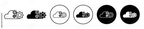 Cloud Setting Icon Online Digital Data Management Service Symbol Set