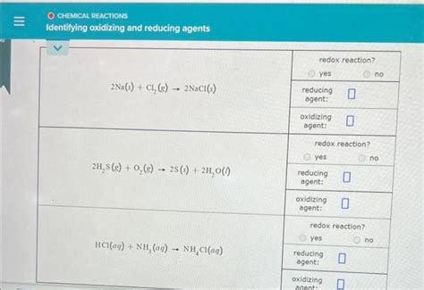 Solved O Chemical Reactions Identifying Oxidizing And