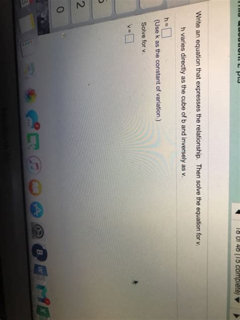 Solved Write An Equation That Expresses The Relationship Chegg Com