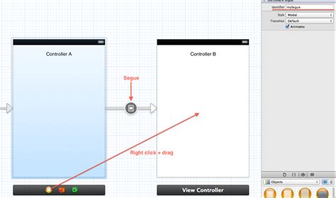 objective c create a storyboard segue that isn t attached to any ui