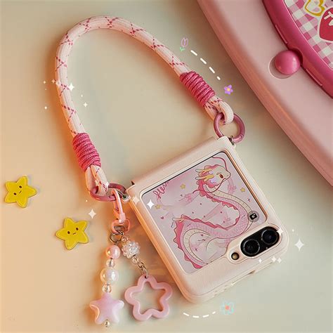 Korean Cute Solid Color Central Axis Star Pendent Portable Case For