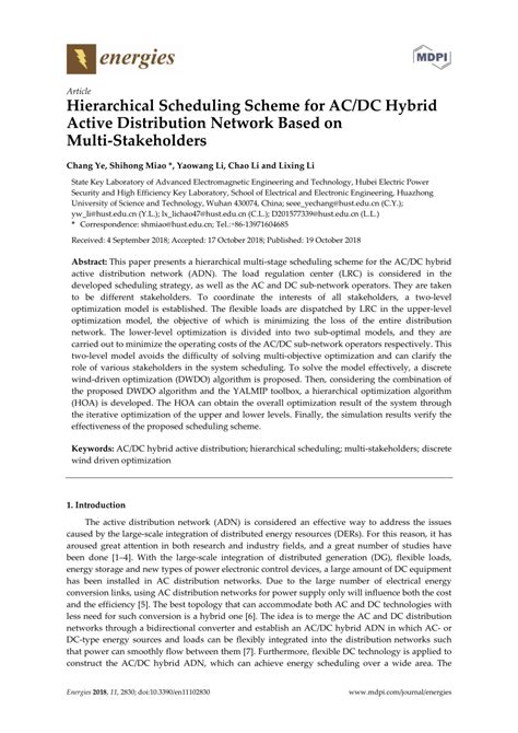 pdf hierarchical scheduling scheme for ac dc hybrid active