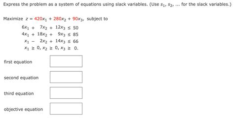 Solved Express The Problem As A System Of Equations Using
