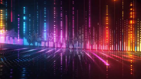Vibrant Digital Data Stream In Cyberspace With Neon Lights Stock Image Image Of Vibrant Grid
