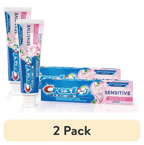 2 Pack Crest Premium Plus Sensitive Toothpaste Soothing Mint Flavor