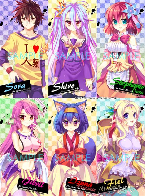 Jibril Shiro Hatsuse Izuna Stephanie Dora Sora And More No Game No Life Drawn By