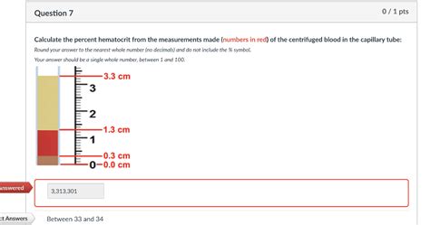 Solved Calculate The Percent Hematocrit From The