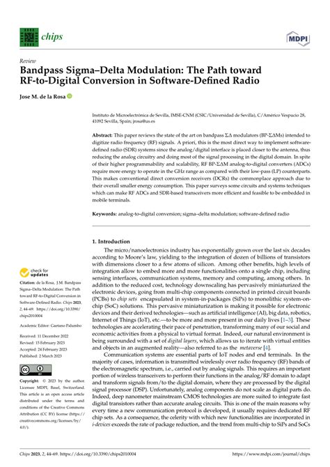Pdf Bandpass Sigmadelta Modulation The Path Toward Rf To Digital