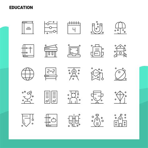 Set Of Education Line Icon Set 25 Icons Vector Minimalism Style Design Black Icons Set Linear