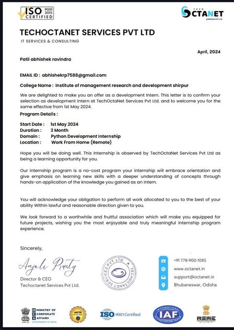 Abhishek Patil On Linkedin Pythonlntership Codingjourney Octanet