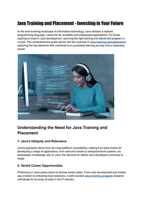 Java Training With Placement Java Online Training Pdf Web