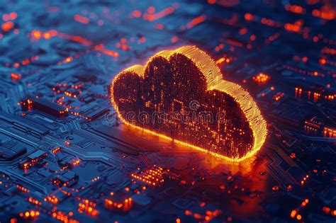 Big Data Storage And Transfer Using Cloud Computing On The Internet Futuristic Stock