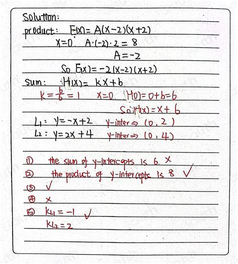 Solved The Sum And Product Of Two Linear Functions Are Shown Which Statements Can Be Used To
