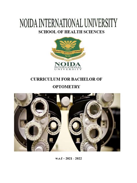 Bsc Optometry Pdf Optometry Motor Neuron