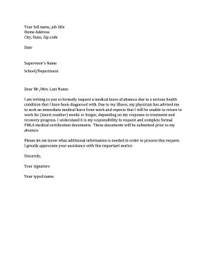 Fmla Request Letter PdfFiller