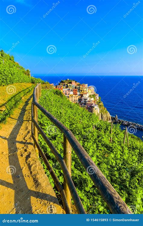 Manarola Village In Beautiful Scenery Of Mountains And Sea