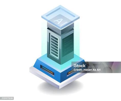 인공 지능 기술 데이터 서버 개념 평면 등각 투영 3d 그림 개념에 대한 스톡 벡터 아트 및 기타 이미지 개념 개념과 주제 개발 Istock