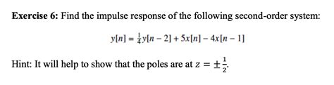 Solved Exercise Find The Impulse Response Of The Chegg