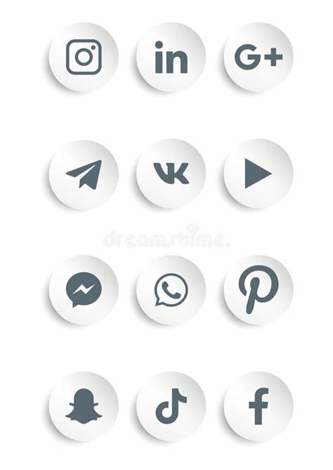 Modern Social Media Button Icon Vector Illustration Web And Mobile Buttons Stock Illustration