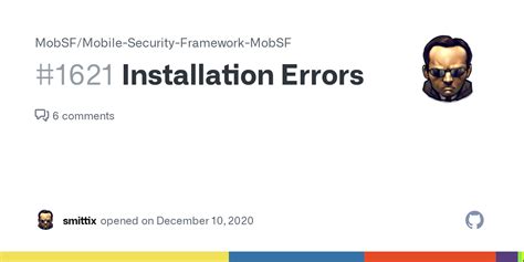 Installation Errors · Issue 1621 · Mobsfmobile Security Framework