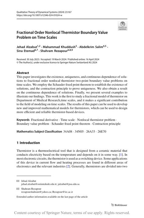 Fractional Order Nonlocal Thermistor Boundary Value Problem On Time