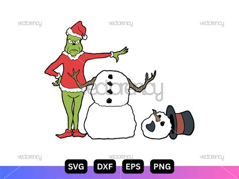 Grinch Christmas Snowman Svg Clipart Png Vectorency